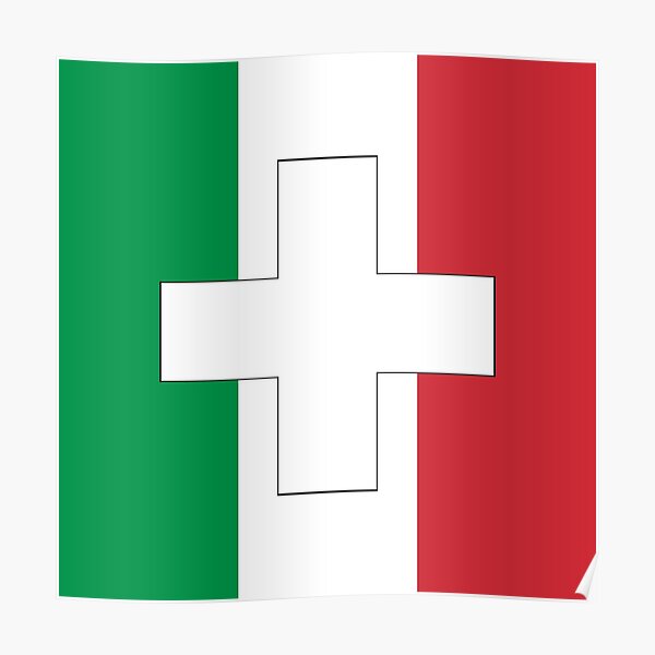 "Swiss Italian Flag" Poster for Sale by CianGargan | Redbubble