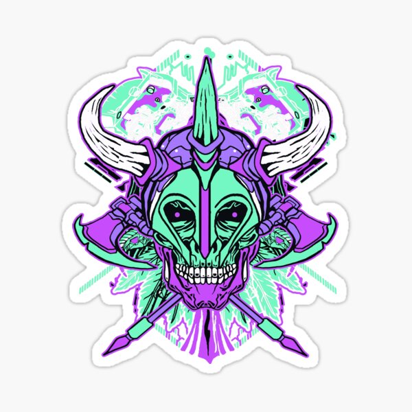 "gothic green devil skull" Sticker by bisly | Redbubble