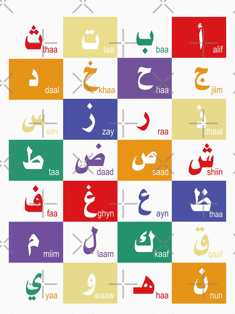 " Arabic letters phonics | Arabic alphabet Letters" T-shirt for Sale by ...
