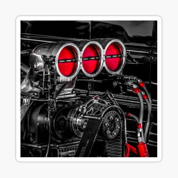 "car engine red acceleration horsepower " Sticker for Sale by ...
