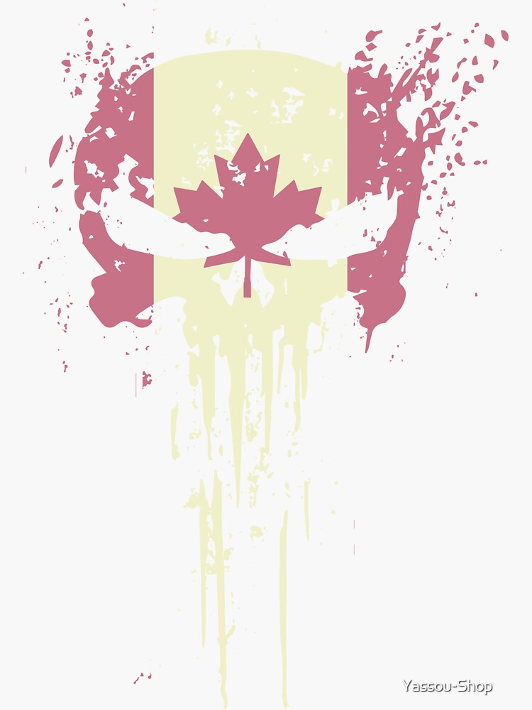 "Skull head Canadian flag " Sticker by Yassou-Shop | Redbubble