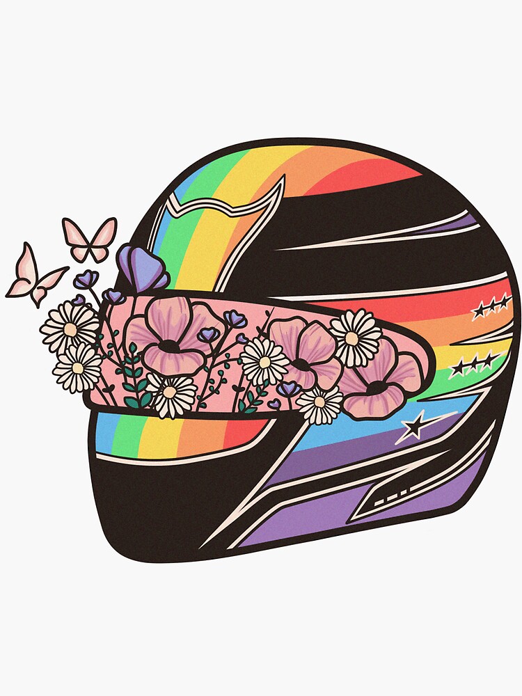 "lewis' rainbow helmet" Sticker for Sale by sebschicken | Redbubble