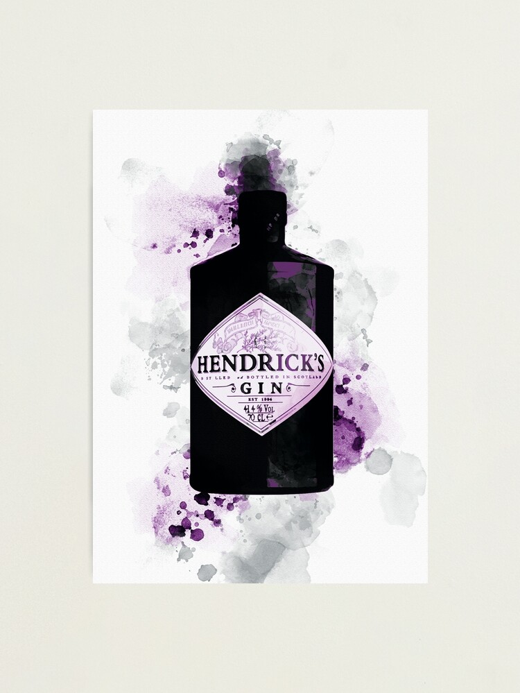 Watercolor Painting Hendricks bottle Original Artwork Hand Painted and ...