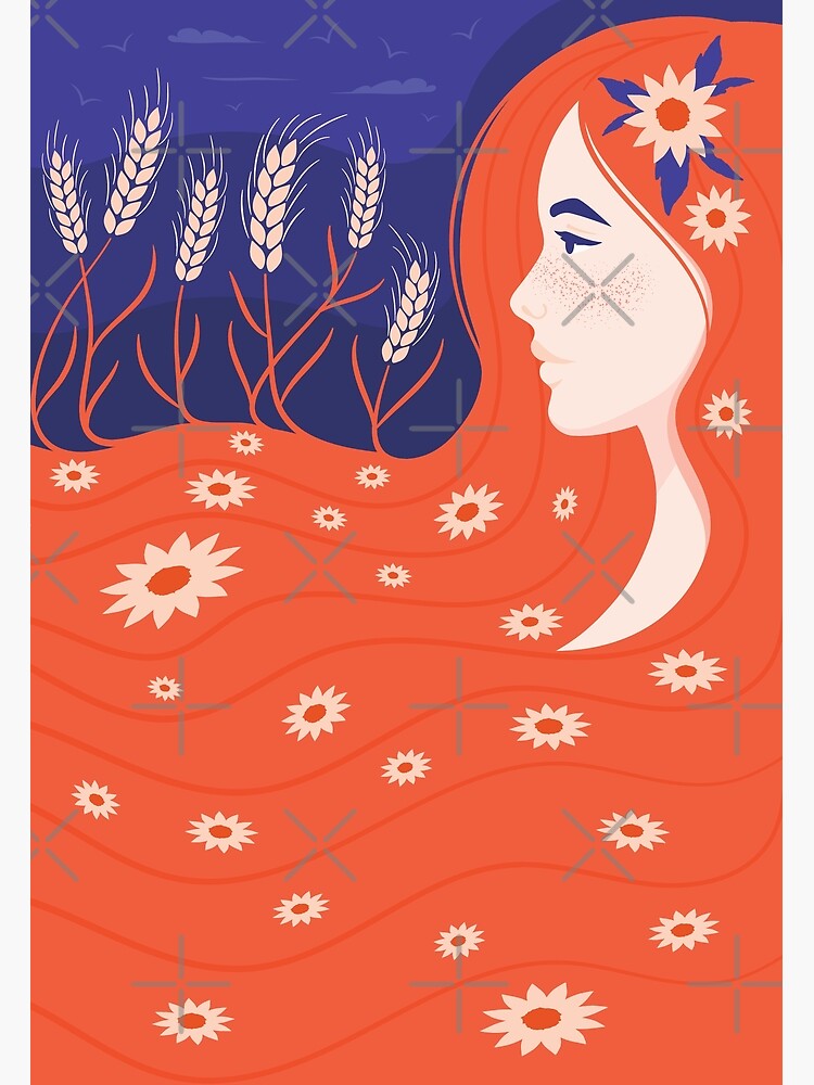 "Redhead Girl with Wheat Coming out of Her Hair - Demeter, Greek ...