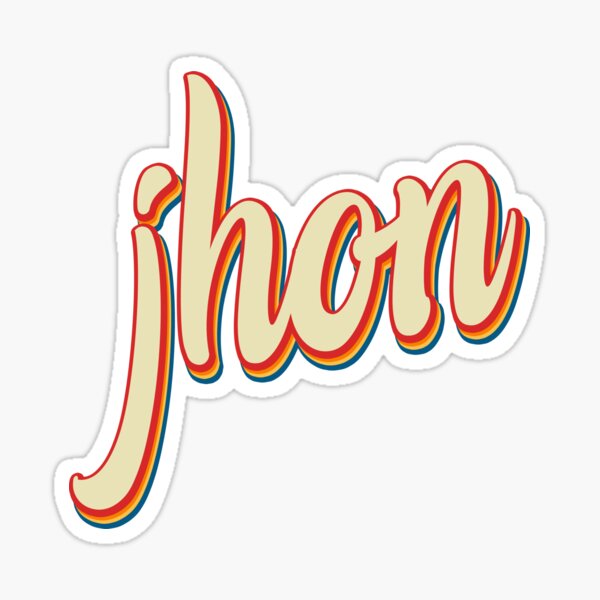 "Jhon | Retro color | Name Art" Sticker by GraphiclyArt | Redbubble