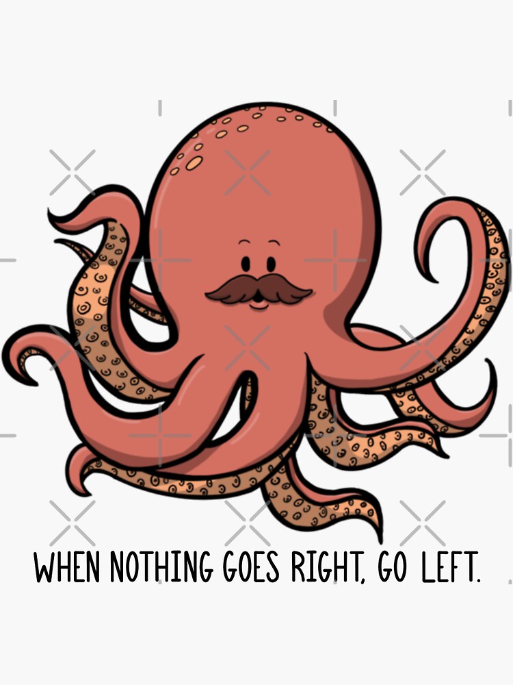 "Mustache Octopus " Sticker by julieearly | Redbubble