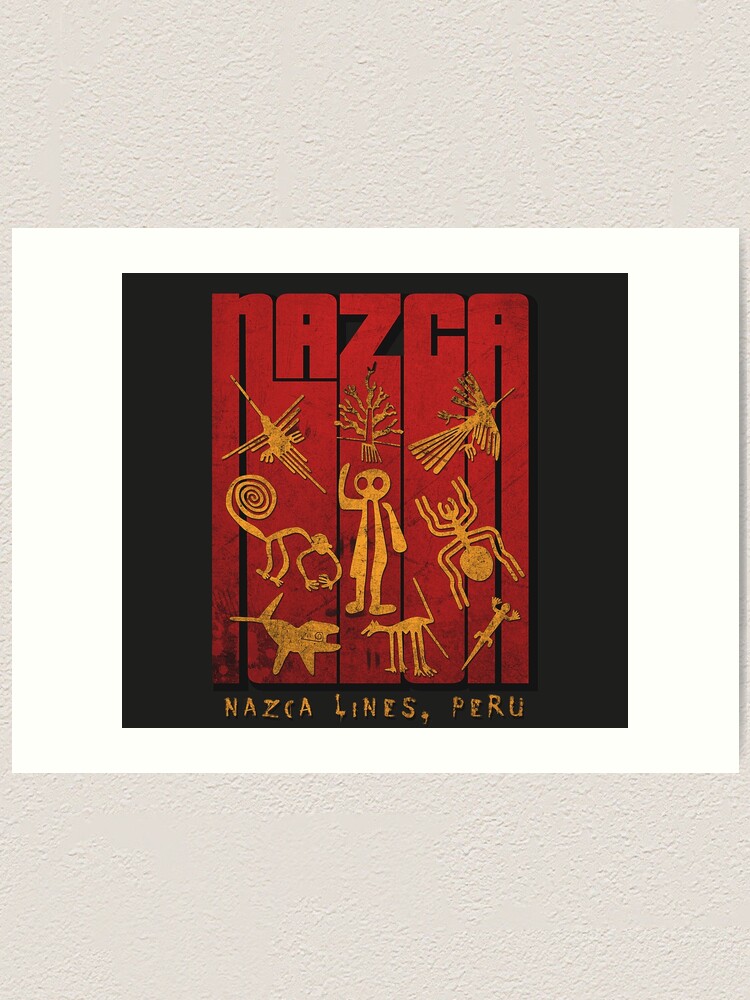Lámina artística «Líneas de Nazca - Geoglifos retro peruanos ...