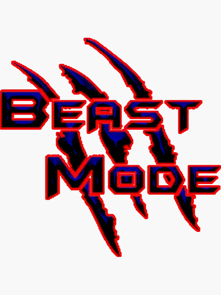 "Beast Mode Logo Art Design" Sticker for Sale by Premium-Cart | Redbubble