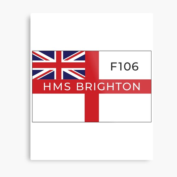 Lámina metálica «HMS Brighton en British White Ensign - F106 - Fragata ...