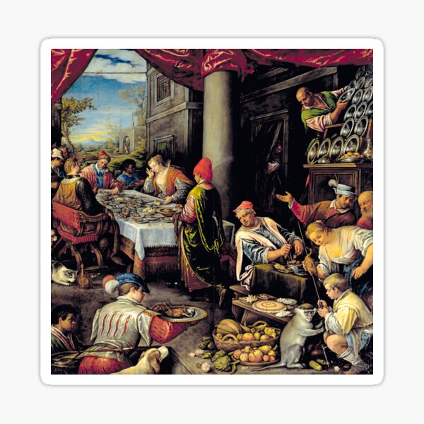 "The Feast of Anthony and Cleopatra - Leandro Bassano" Sticker for Sale ...