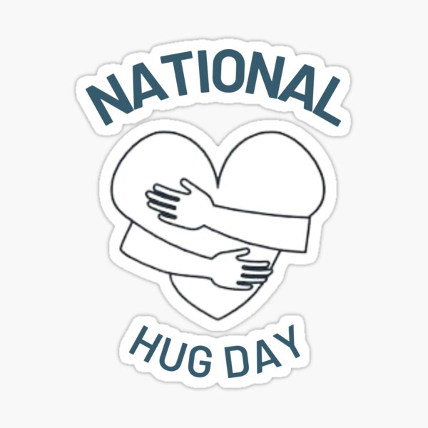 "national hugging day " Sticker for Sale by azlan111 | Redbubble