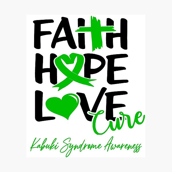Lámina fotográfica «Faith Hope Love Cure Conciencia del síndrome de ...