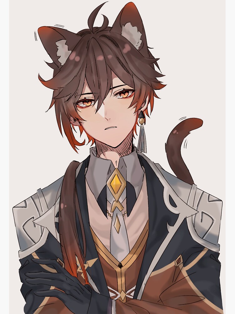 "zhong li genshin impackt zhong cat " Sticker for Sale by Virpex ...