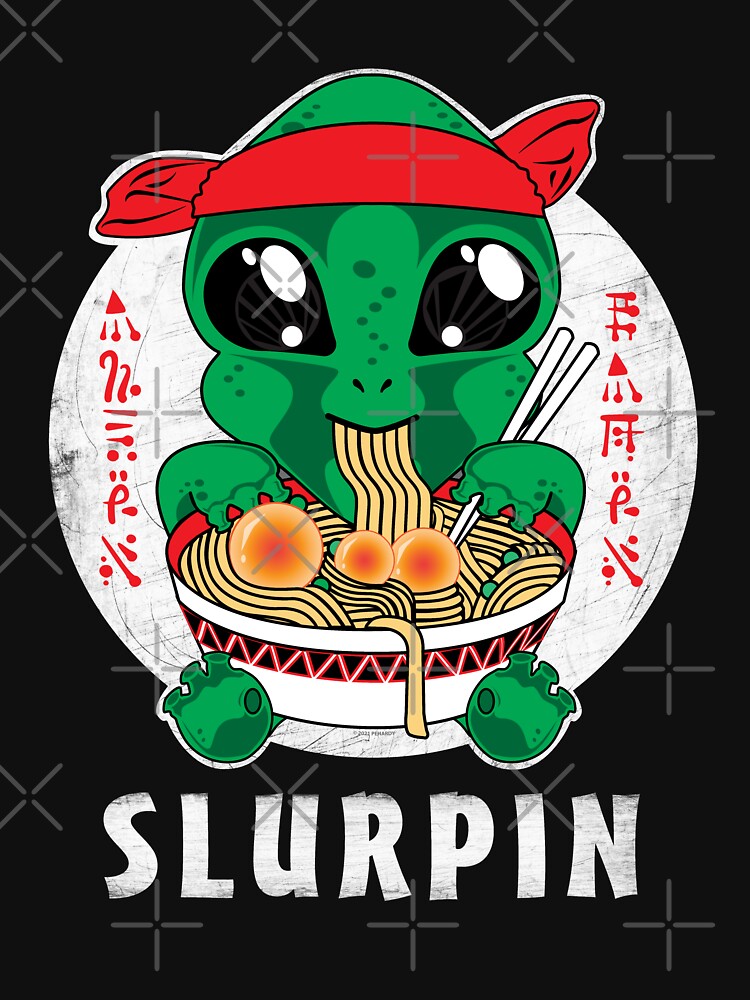 "Kawaii Alien Eating Ramen" T-shirt for Sale by PEHardy-Designs ...