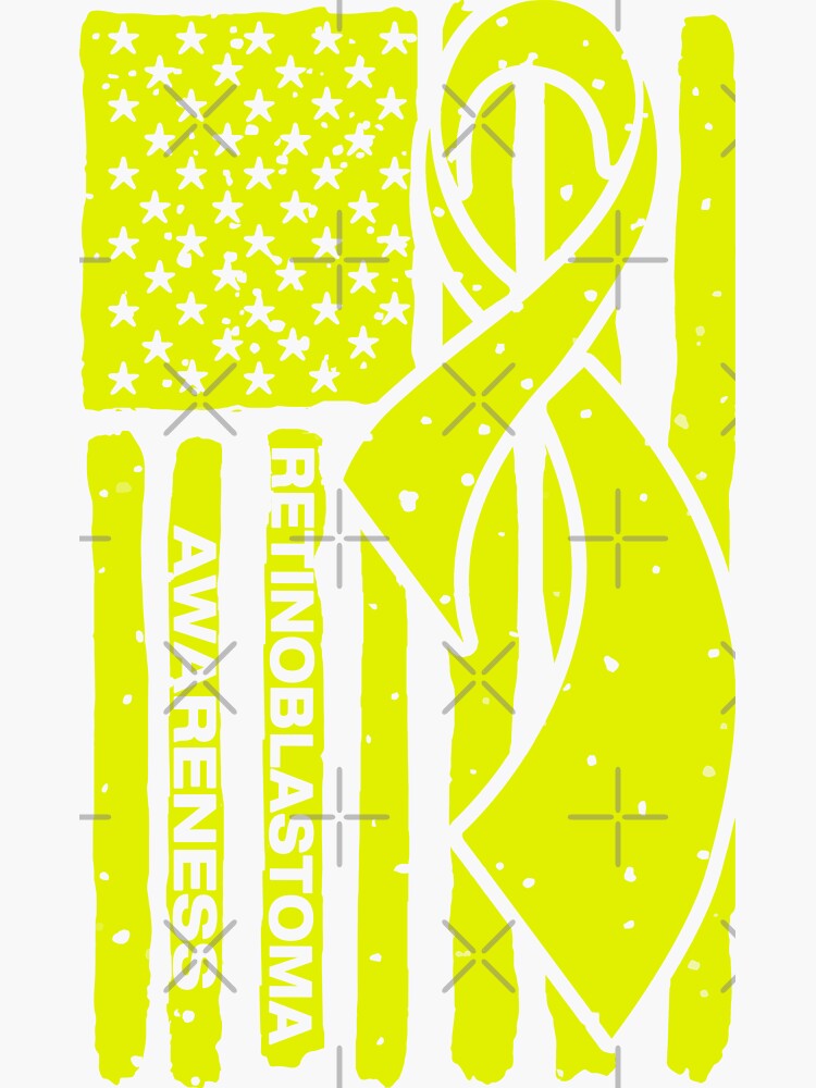 "Retinoblastoma Awareness Ribbon American Flag" Sticker by Tadmab ...