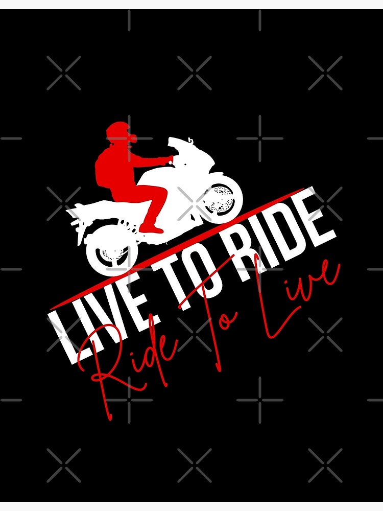 Póster «Live to Ride Ride to Live Dirt Bike (rojo y blanco)» de Wheeler ...