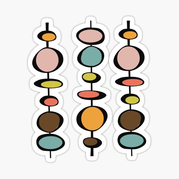 "Fifties Styled Bubbles using Mid Mod Color Palette" Sticker for Sale ...