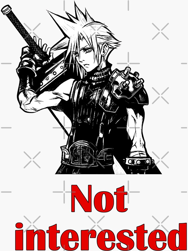 "Not Interested" Sticker for Sale by MillaMayfield | Redbubble