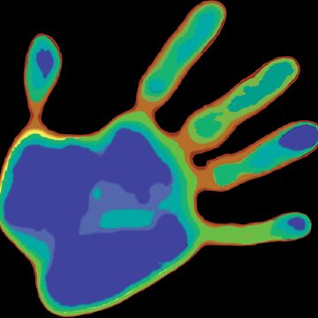 "Thermal hand print" Sticker for Sale by Yoohoo-xoErica | Redbubble