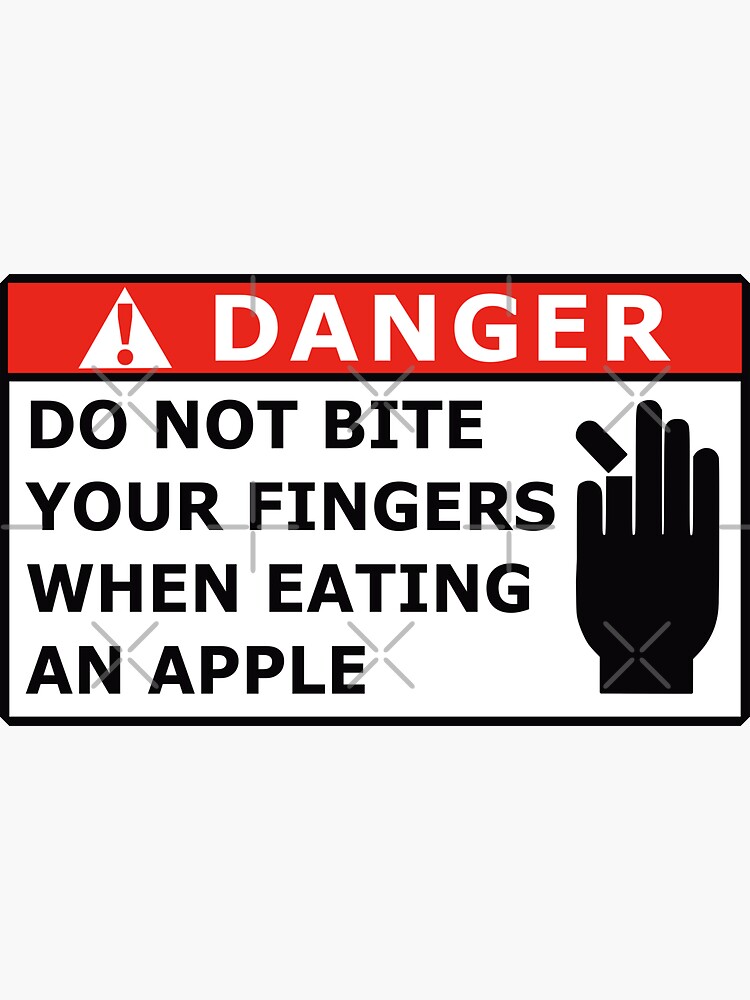 "Do not bite your fingers" Sticker for Sale by 2HappyTortoises | Redbubble