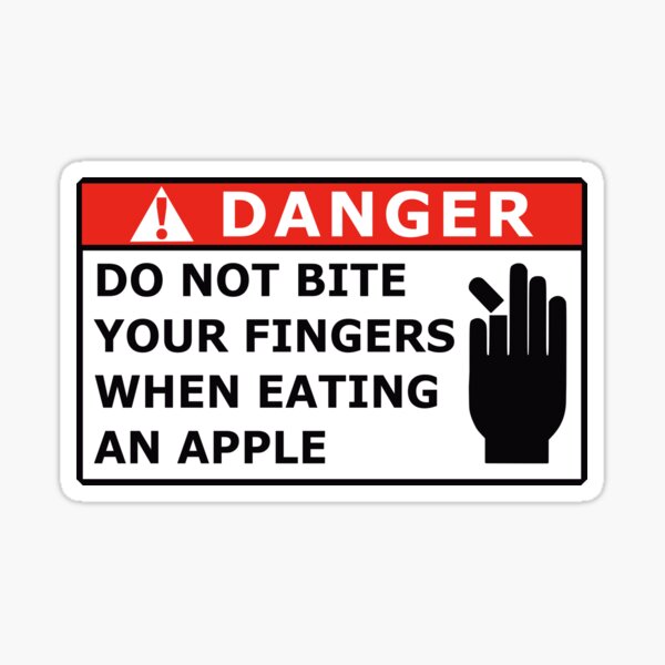 "Do not bite your fingers" Sticker for Sale by 2HappyTortoises | Redbubble