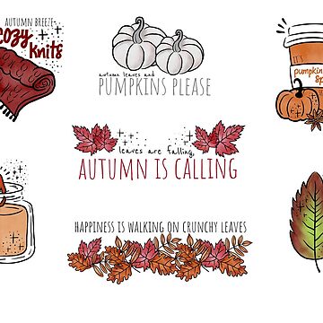 "Fall Sayings and Autumn Quotes with Pumpkins" Sticker for Sale by ...