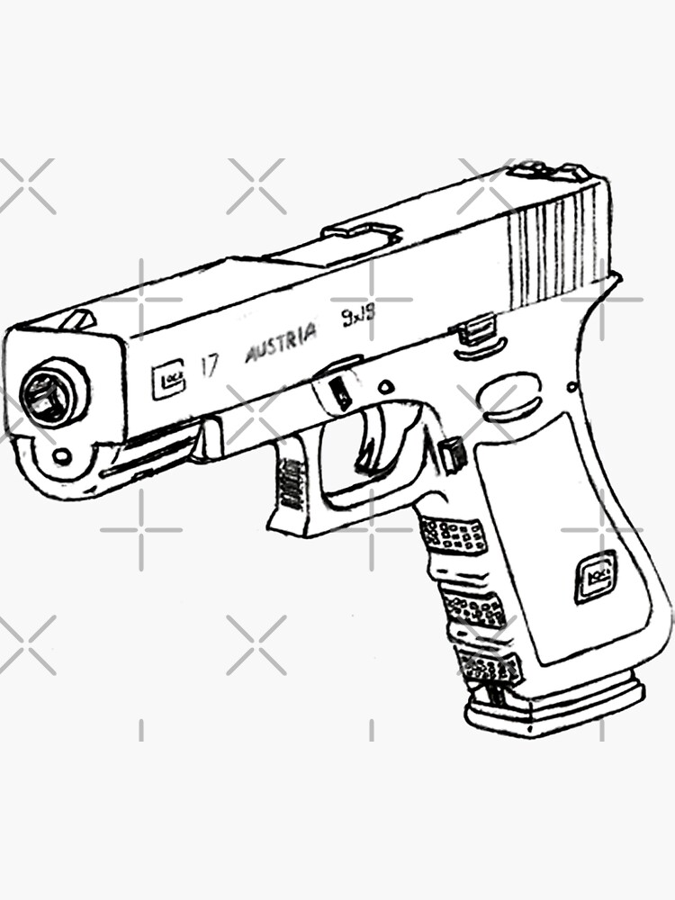 "Gangsta Glock 18 Downtown Blaze" Sticker by BabyVueHmongG | Redbubble