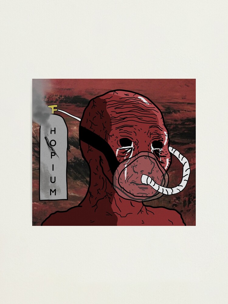 "Wojak Despair Hopium" Photographic Print for Sale by wojakapparel ...