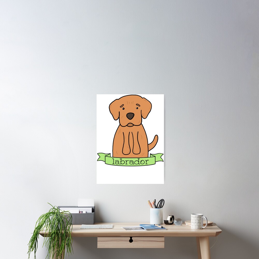 "Cute fox red Labrador retriever cartoon " Poster by oannaPearson ...