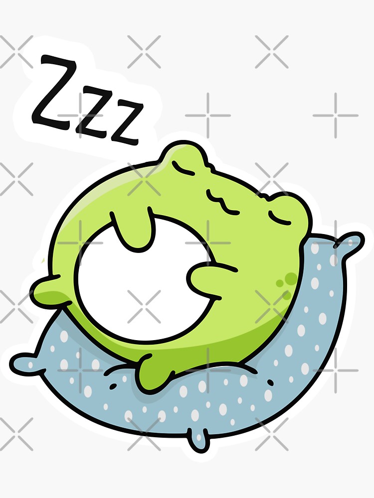 "Sleepy Frog / Cute Kawaii Sleeping Frog /Sleepy Frog on a Pillow ...