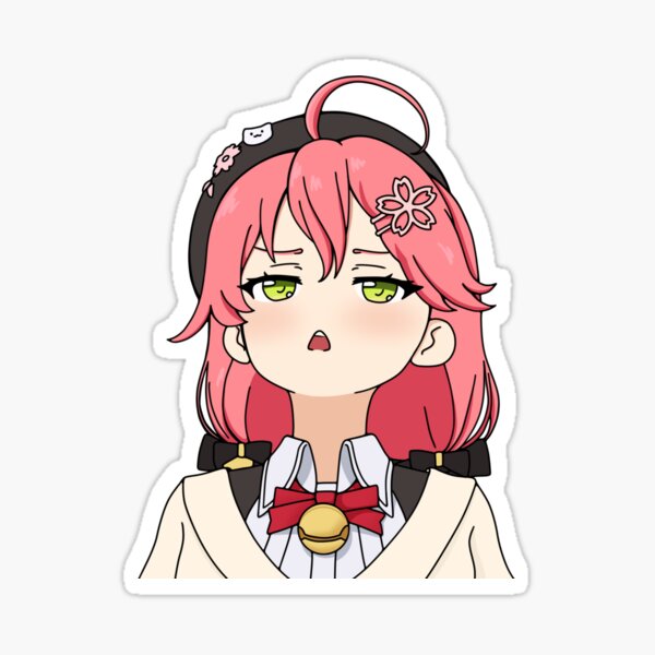 "Sakura Miko Upset" Sticker for Sale by RJtheFish | Redbubble