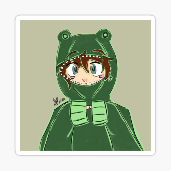 "Karl Jacobs in Frog hoodie " Sticker by VividDelightss | Redbubble