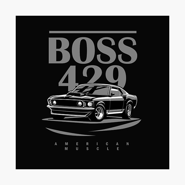 Lámina fotográfica «Ford Mustang gt boss 429 1969 gráficos de ...