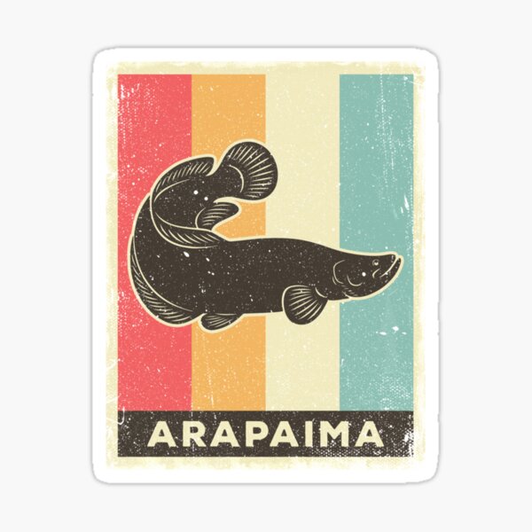 "Arapaima Fish Lover Vintage Retro Animal V-Neck ." Sticker for Sale by ...