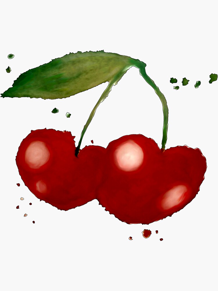 "Cherry Paint Splatter" Sticker by DiamondScribe | Redbubble
