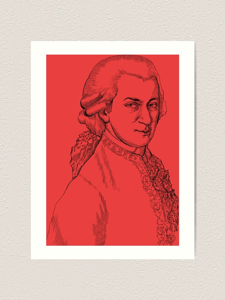 "Wolfgang Amadeus Mozart drawing" Art Print by helenacooper | Redbubble