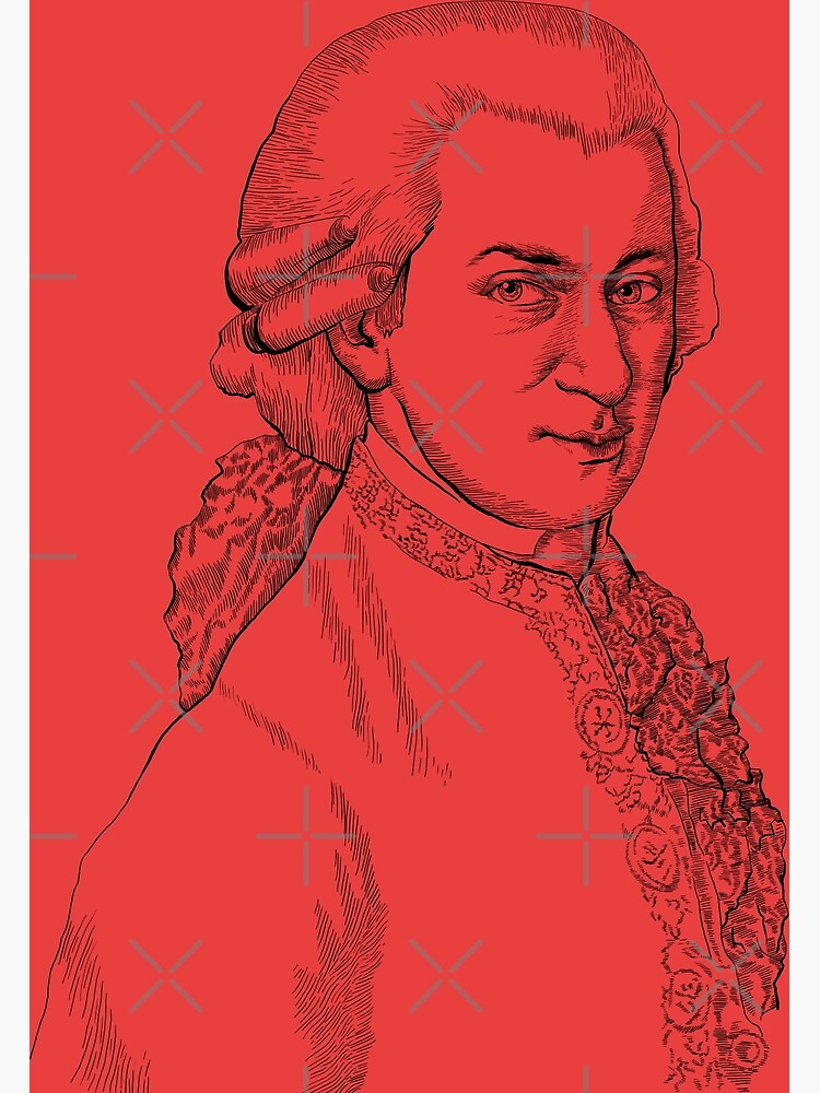 "Wolfgang Amadeus Mozart drawing" Art Print by helenacooper | Redbubble