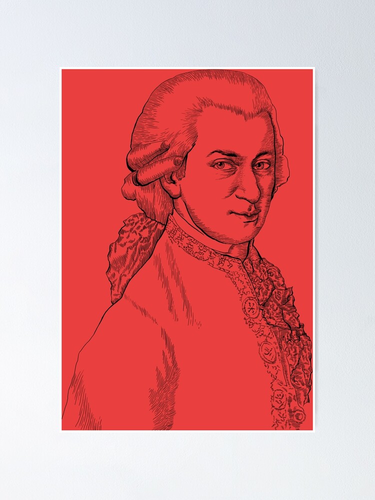 "Wolfgang Amadeus Mozart drawing" Poster for Sale by helenacooper ...