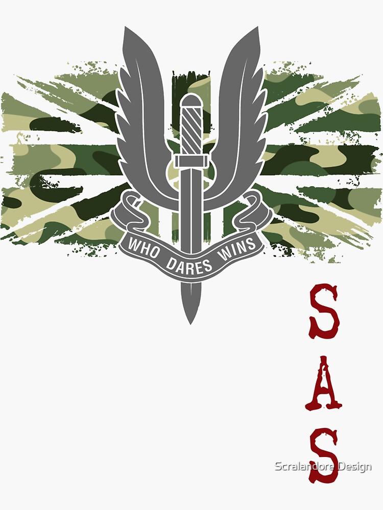 "SAS British Special Forces Union Jack Camo Veterans Day" Sticker for ...