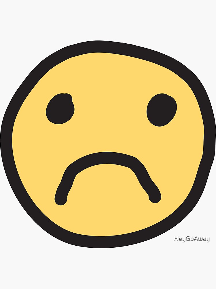 "Frowny Face :(" Sticker for Sale by HeyGoAway | Redbubble