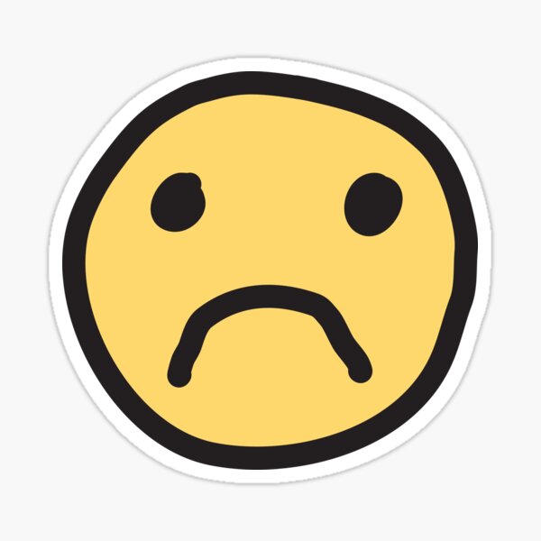 "Frowny Face :(" Sticker for Sale by HeyGoAway | Redbubble