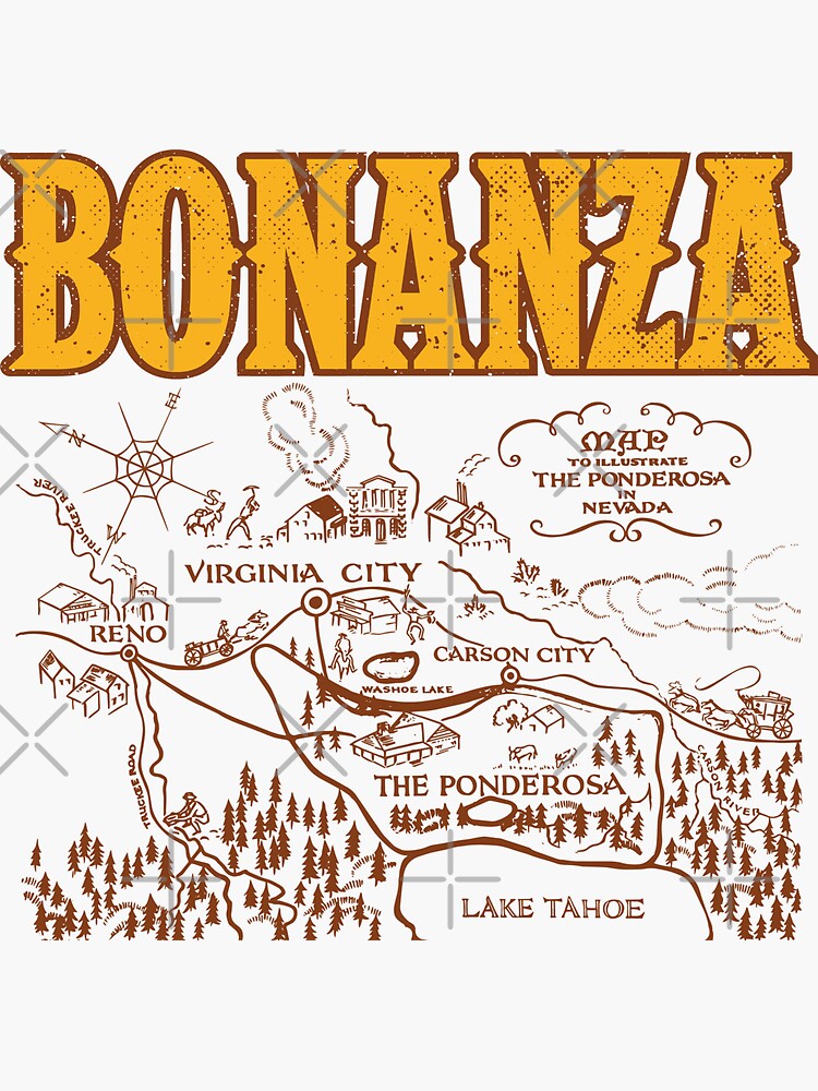 "BONANZA MAP" Sticker for Sale by alt36 | Redbubble