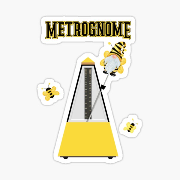 "METROGNOME - GNOME WITH BEES - FUNNY MUSICAL METRONOME PUN DESIGN ...