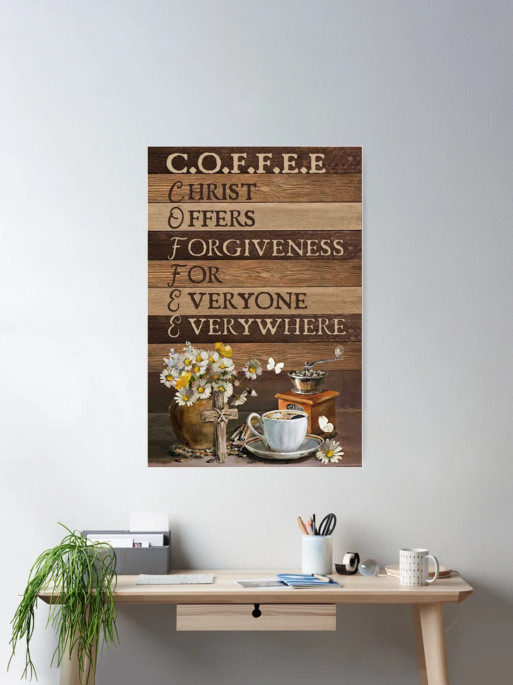 Removable Coffee & Forgiveness Quote Wall Decal - Vinyl Sticker For ...