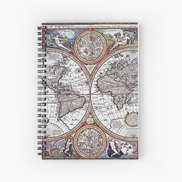 "An Old Map of the World" Spiral Notebook by Gothicrelics | Redbubble