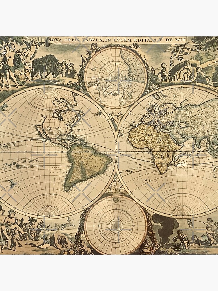 "An Old Map of the World // 1670 Edition No.2" Pin for Sale by ...