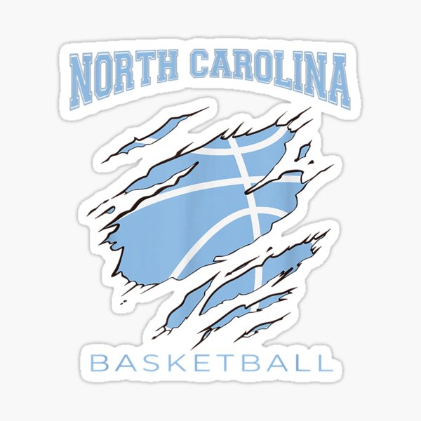 "NC The Tarheel State Distressed North Carolina Basketball" Sticker by ...