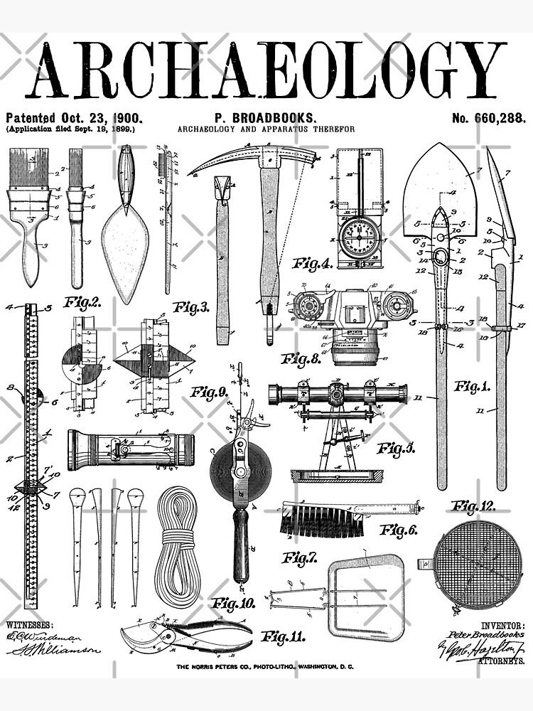 "Archaeologist Archaeology Student Field Kit Vintage Patent" Tote Bag ...