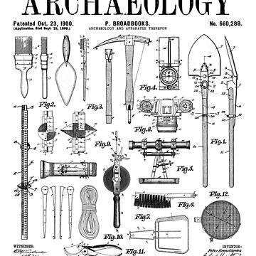 "Archaeologist Archaeology Student Field Kit Vintage Patent" Tote Bag ...