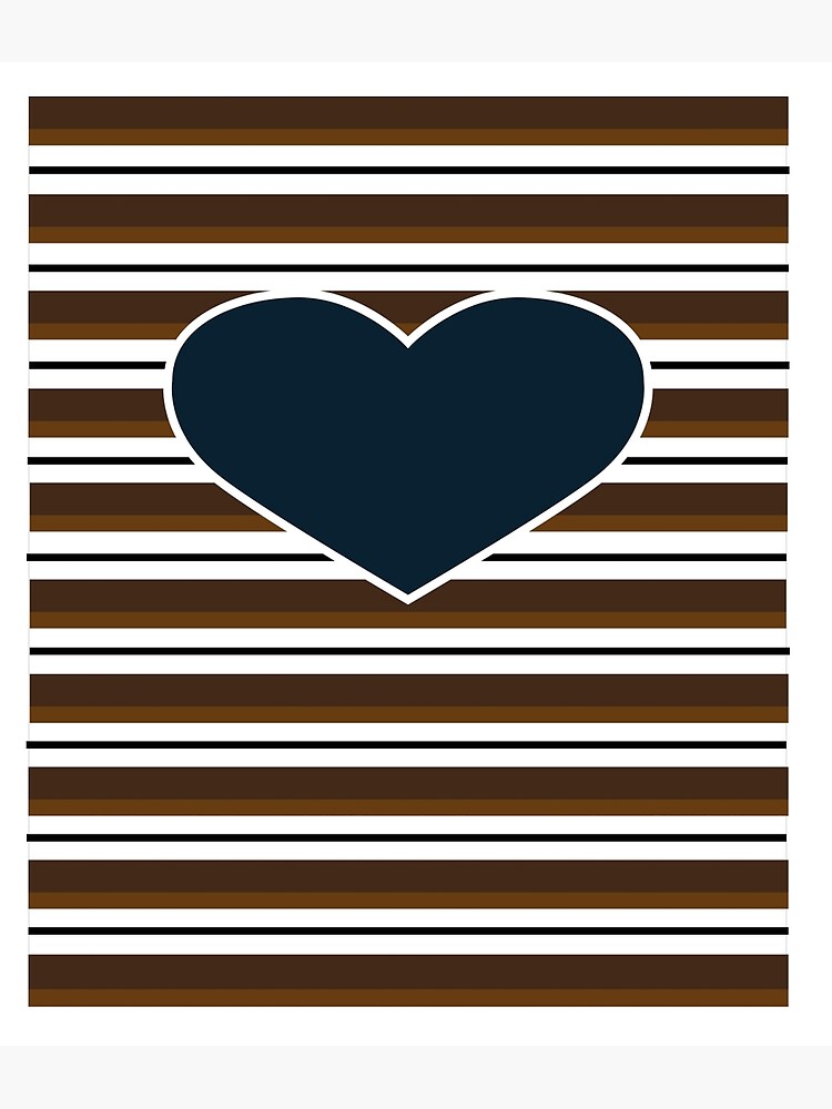 Lámina fotográfica «Corazón azul con rayas El diseño simple y lindo ...